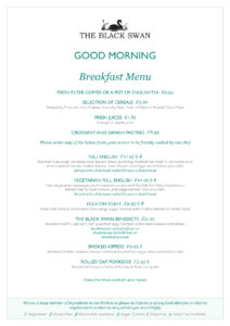 The Black Swan Inn - Food Menus - Good Pub Food