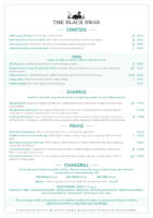 The Black Swan Inn - Food Menus - Good Pub Food