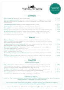 The Black Swan Inn - Food Menus - Good Pub Food